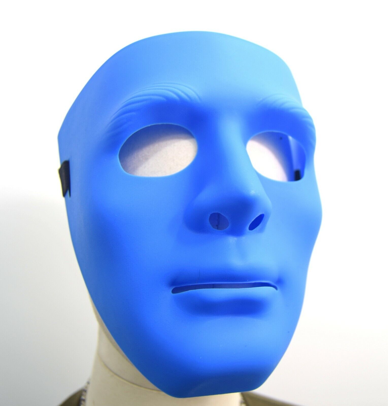 Blue ABS Plastic Protective Full Face Mask Hockey Airsoft Hard Shield ...