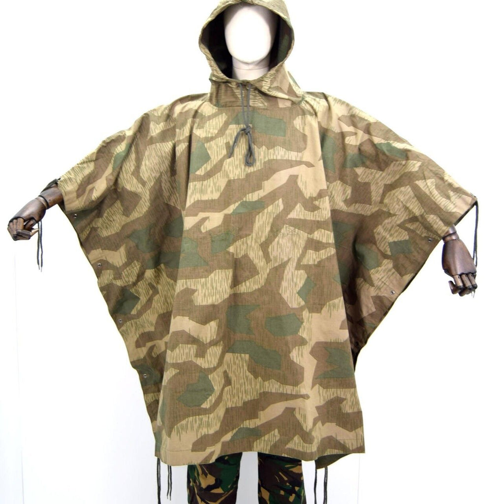 German Army Splinter Camo Poncho Waterproof Canvas Sheet Camouflage He ...