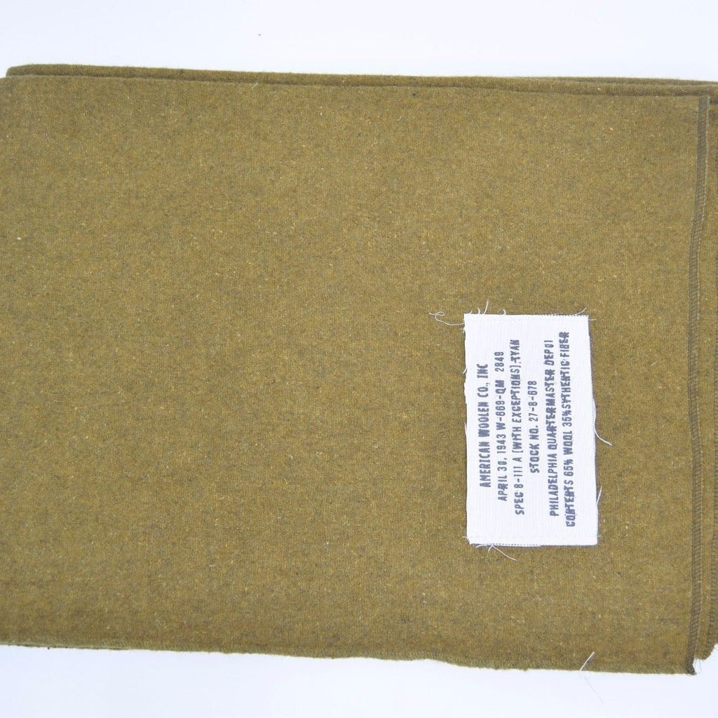 US Army Wool Blanket Military Bedding Premium Quality Mustard Brown WW ...