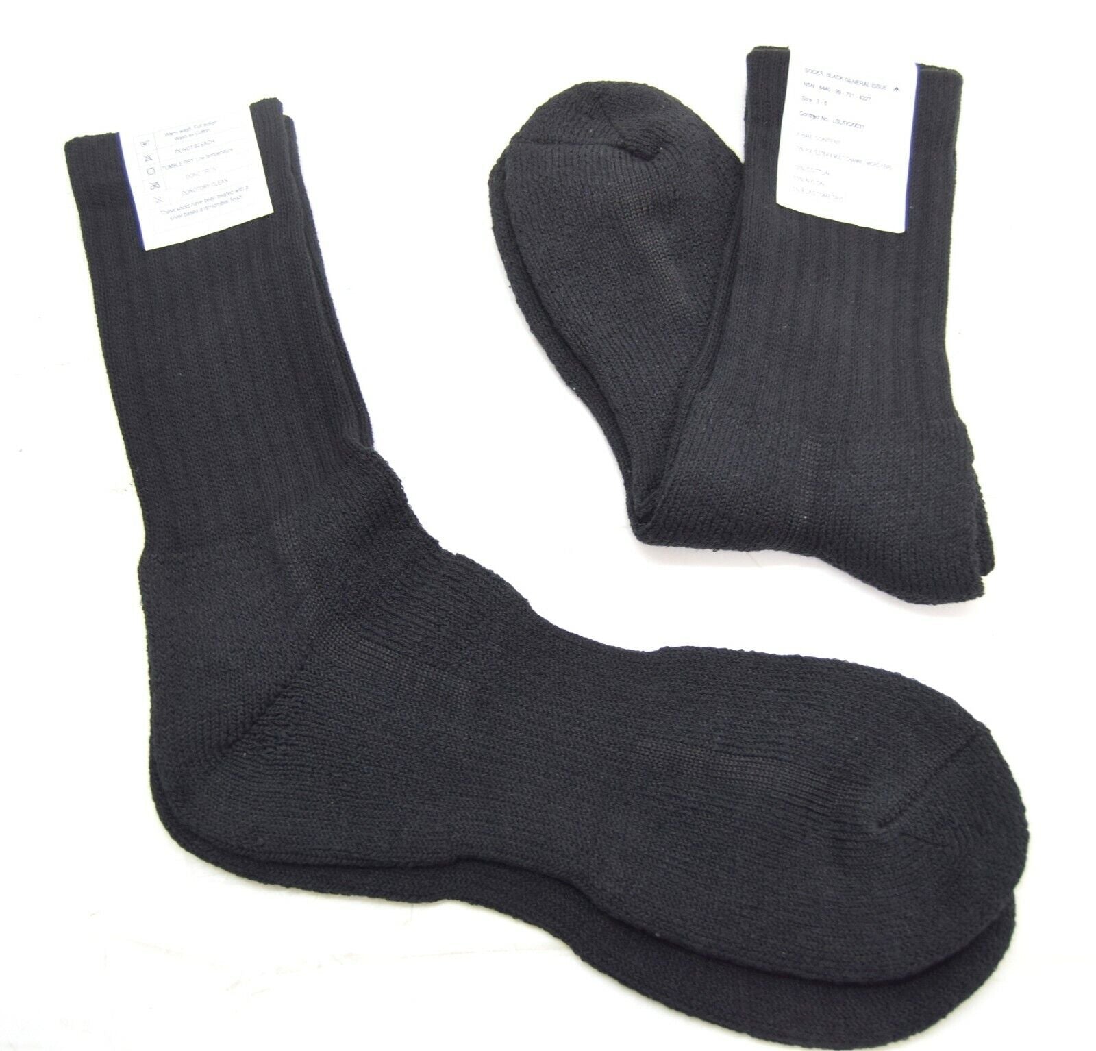 5 x Pairs NEW British Army Black Socks Warm Thick Walking Hiking Gener ...