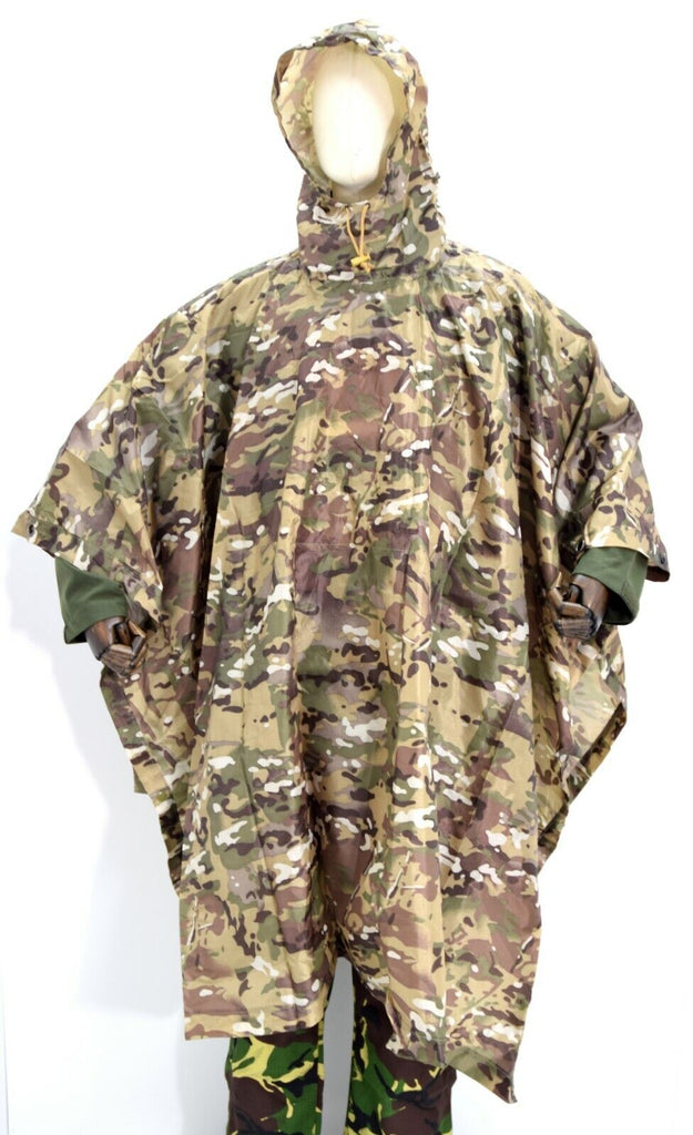 British Army Style MTP Poncho Waterproof Ripstop Cape Lightweight Rain ...