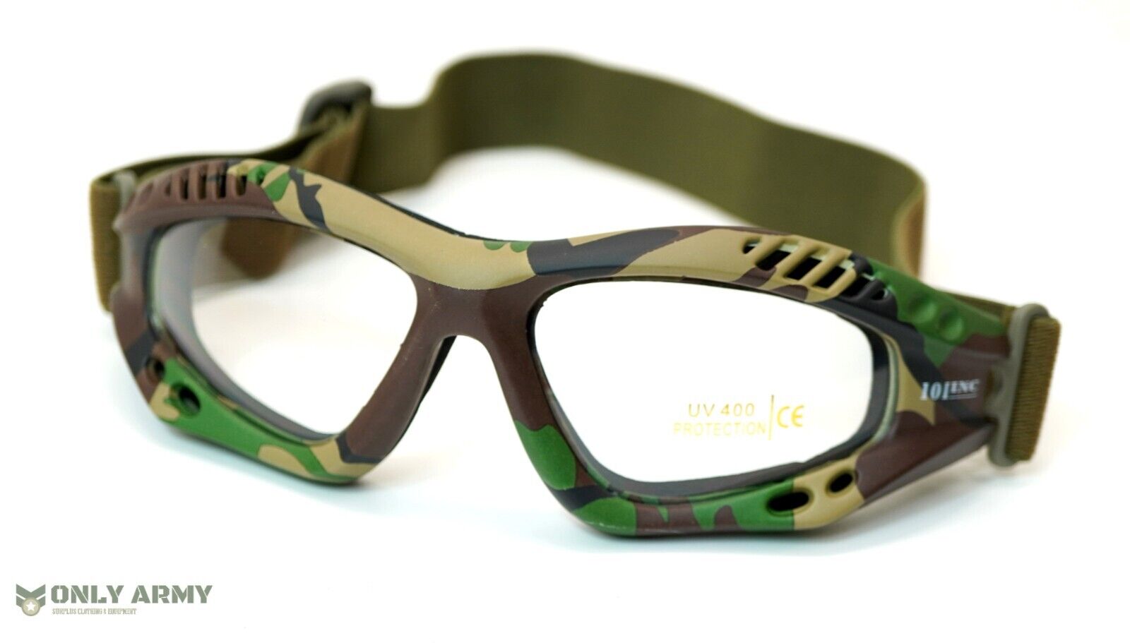 US Army Military Style Woodland Camo Tactical Goggles Eye Protection G ...