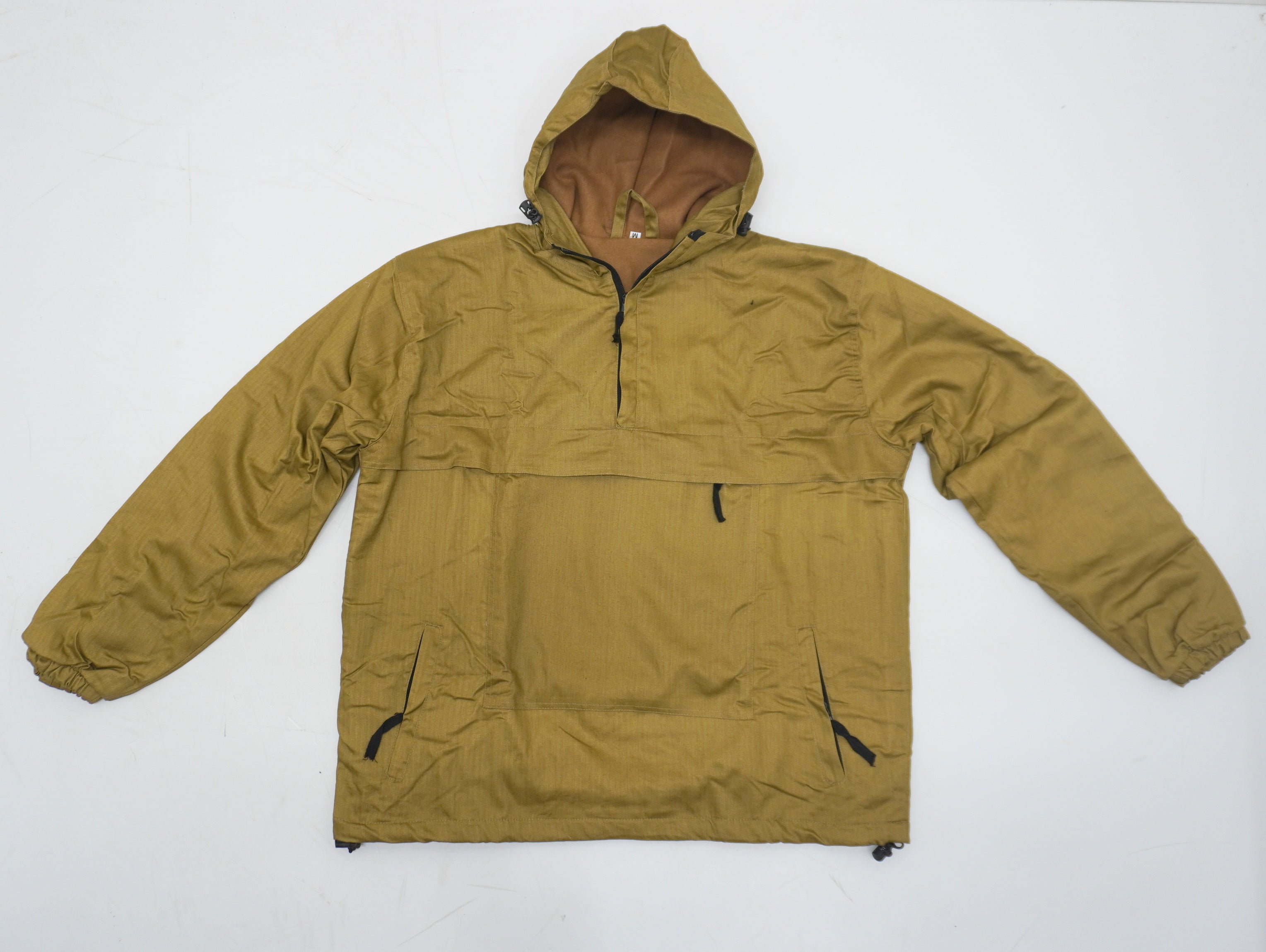 Vintage Tan Anorak Herringbone Cotton Wool Lined Outdoor Hiking Smock ...